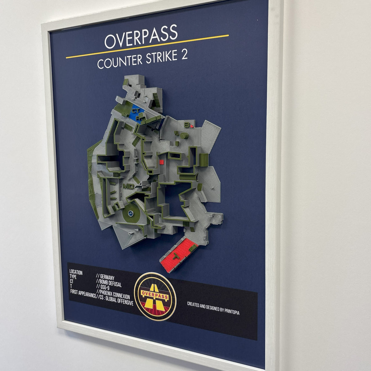 CS2-''Overpass'' wall art A3 – 3dprintopia